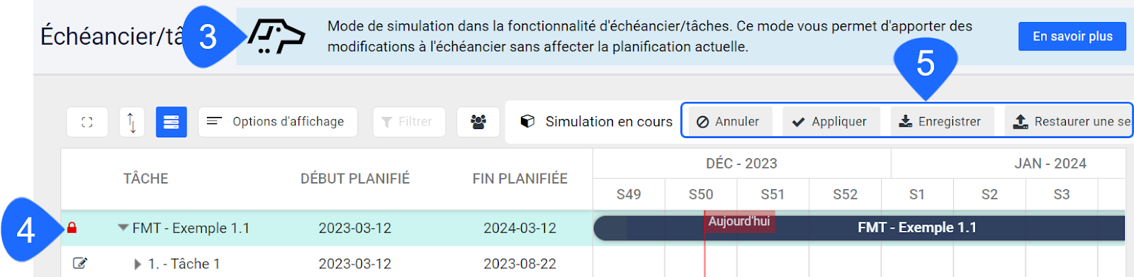 Simulation d'échéancier – Aidi