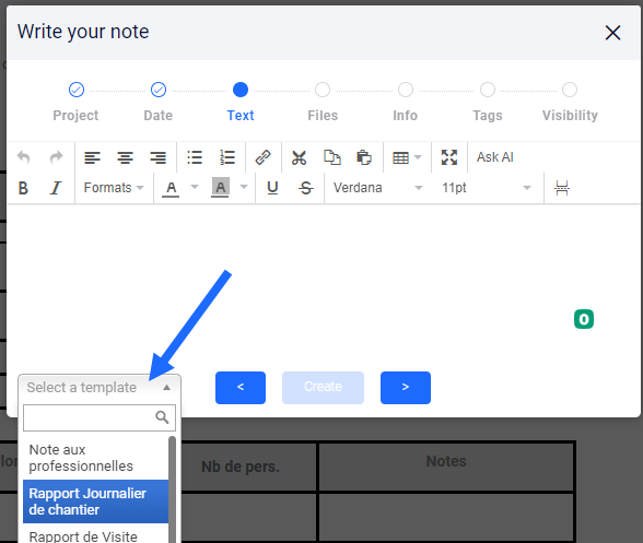 Template for Logbook Notes – Aidi
