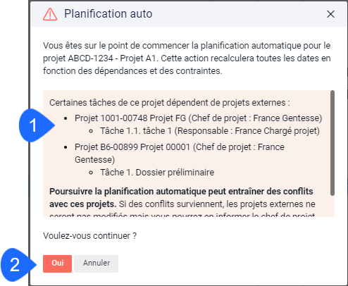 Dépendances inter-projets – Aidi