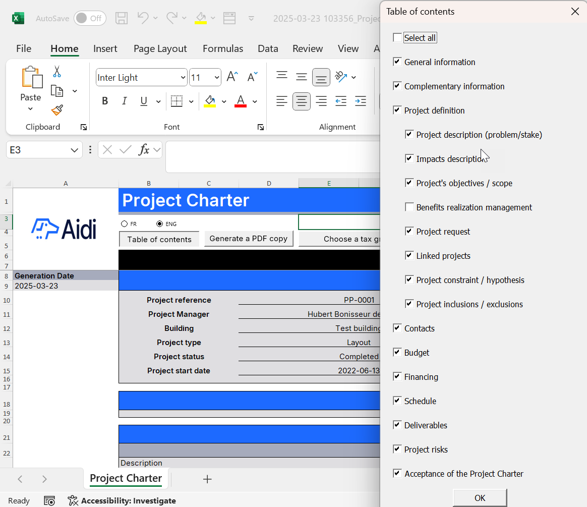 Project Charter – Aidi